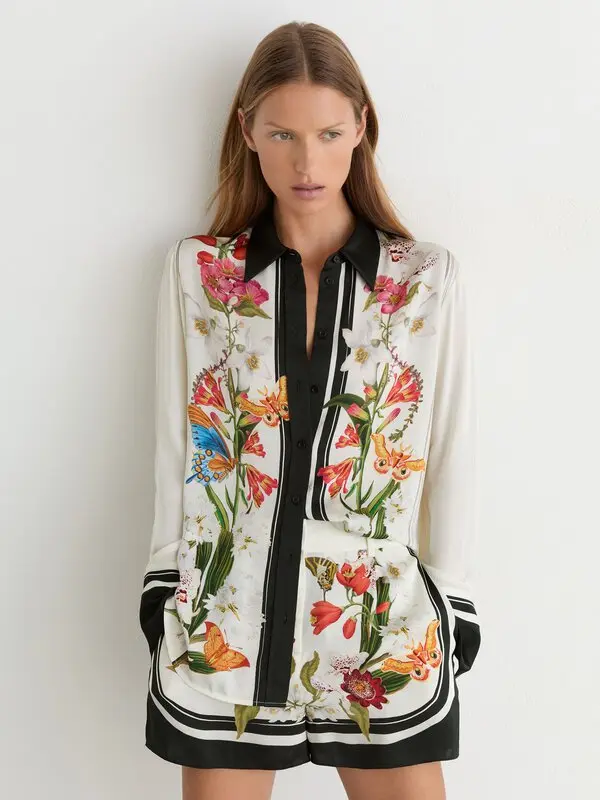REISS Nybg Scarf-print Shirt