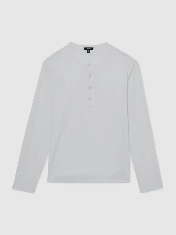 REISS Airwater-cotton Jersey Henley T-shirt