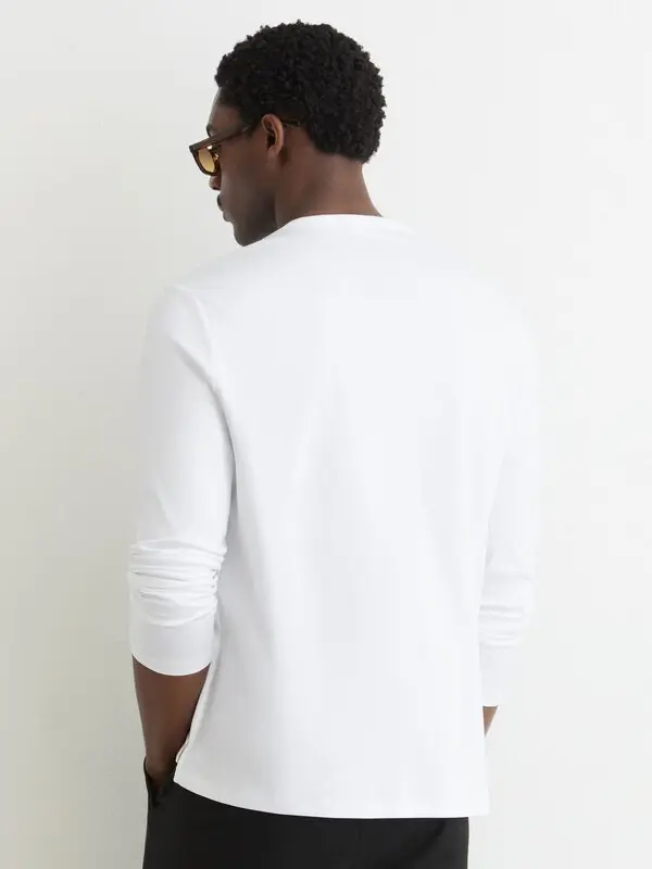 REISS Airwater-cotton Jersey Henley T-shirt