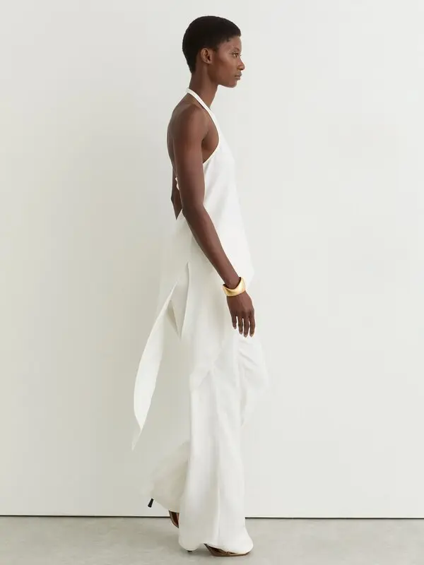 REISS Asymmetric Draped Halterneck Top