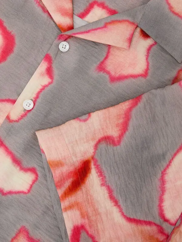REISS Graphic Floral-print Short-sleeve Shirt