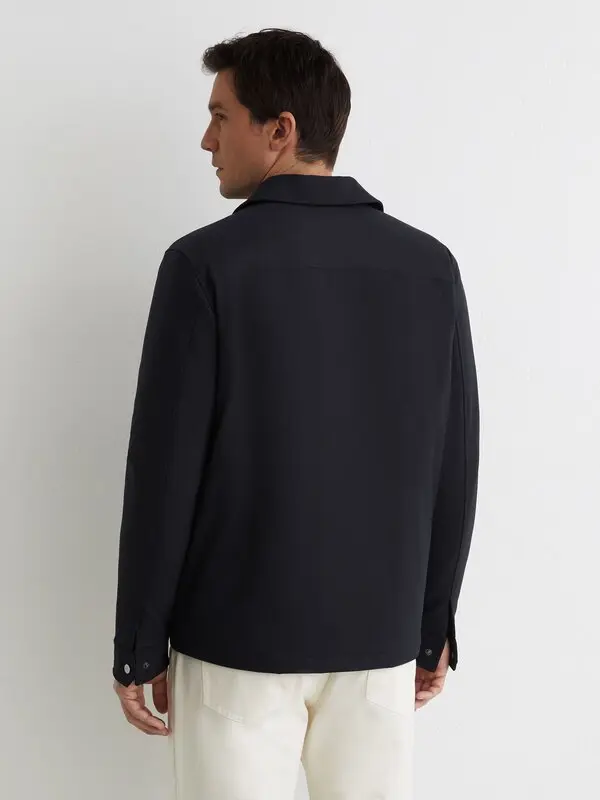 REISS Technical Quilted Zip-front Overshirt