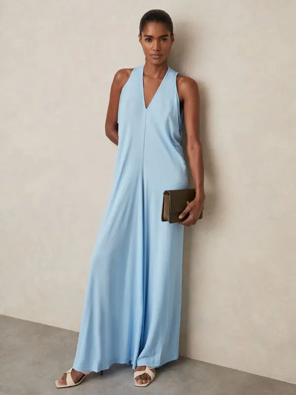REISS Jersey Maxi Dress - Blue