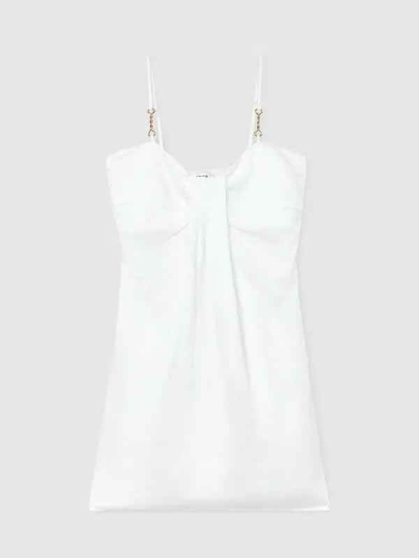 REISS Car Lyocell-linen Beach Mini Dress - Cream