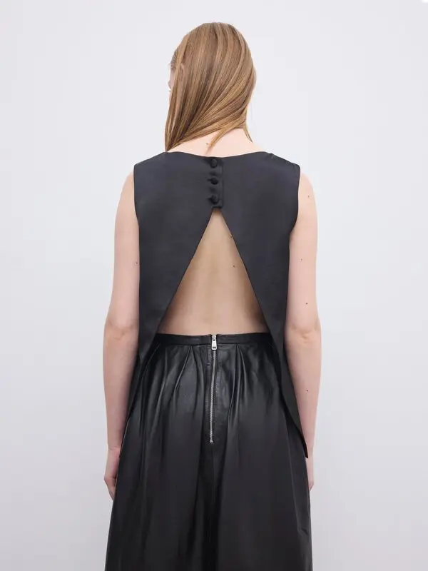 HOUSE OF DAGMAR Open Back Satin Top