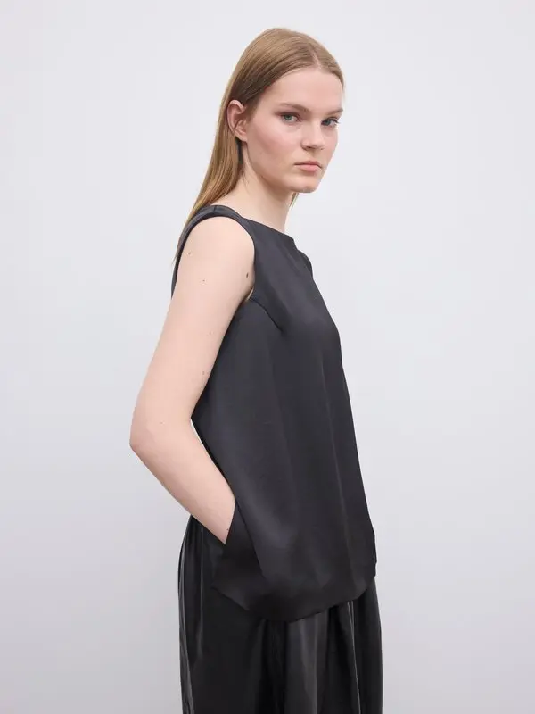 HOUSE OF DAGMAR Open Back Satin Top