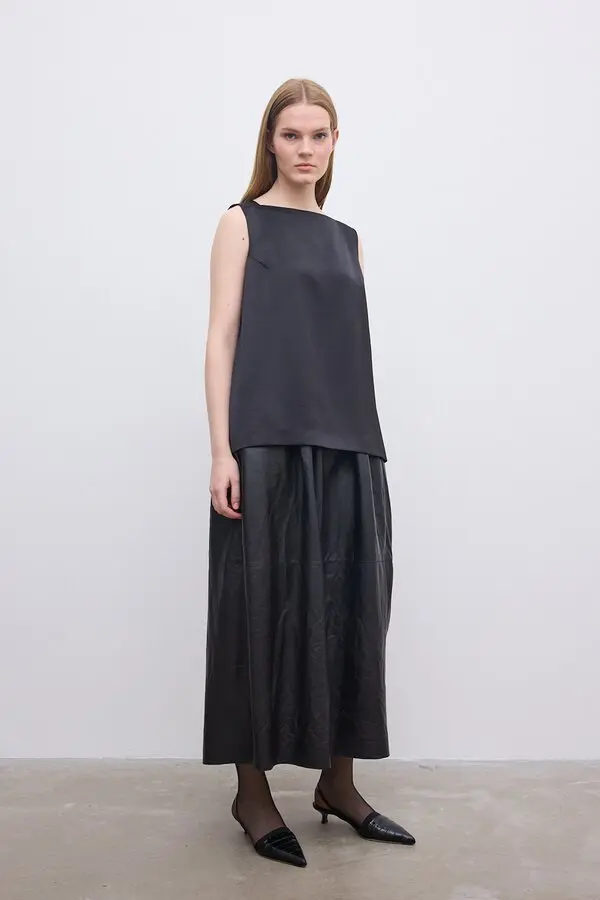 HOUSE OF DAGMAR Open Back Satin Top