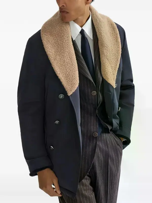 Brunello Cucinelli Double-breasted Shearling Lined Coat