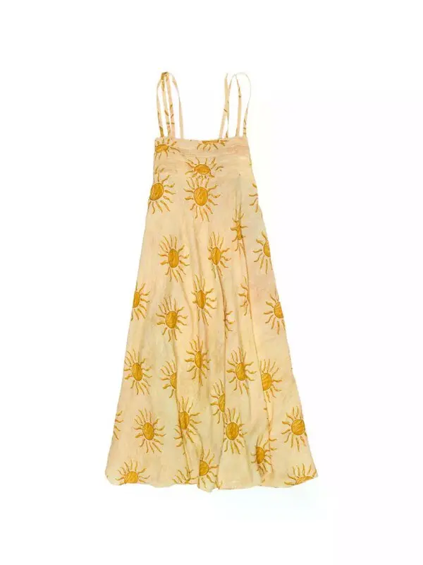 Bimba Y Lola Bimba The South A-line Pleated Dress - Neutrals