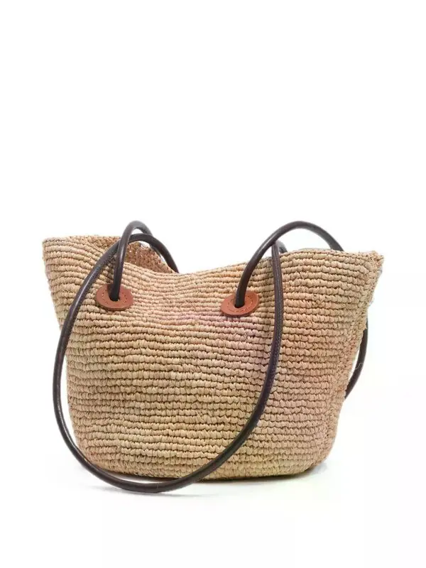 Bimba Y Lola Medium Natural-raffia Basket Bag