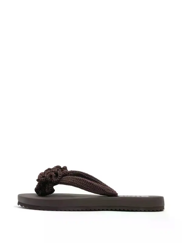 Bimba Y Lola Chocolate Crochet-flower Flip-flops - Brown