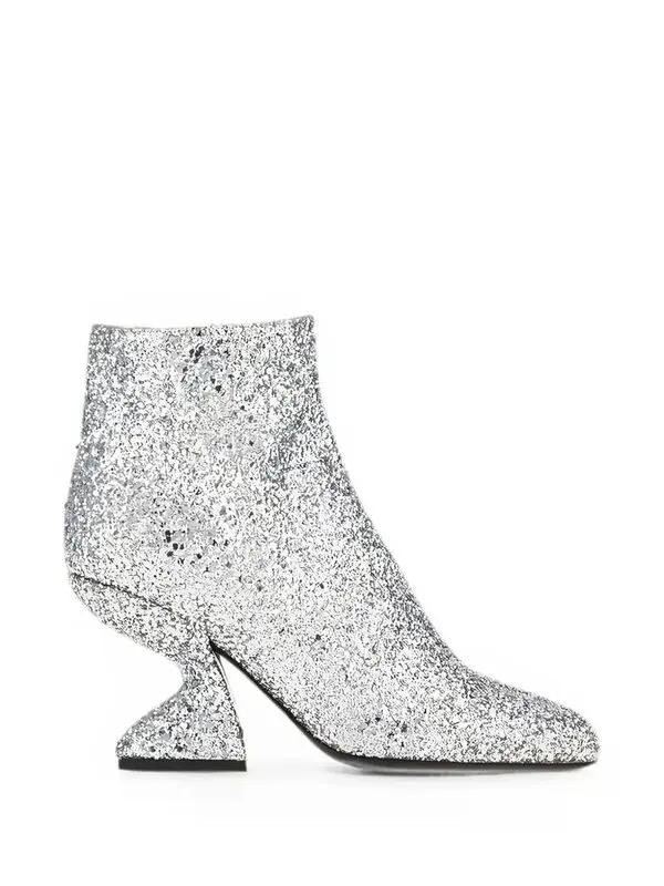 FERRAGAMO Glitter-effect Sculpted-heel Ankle Boots