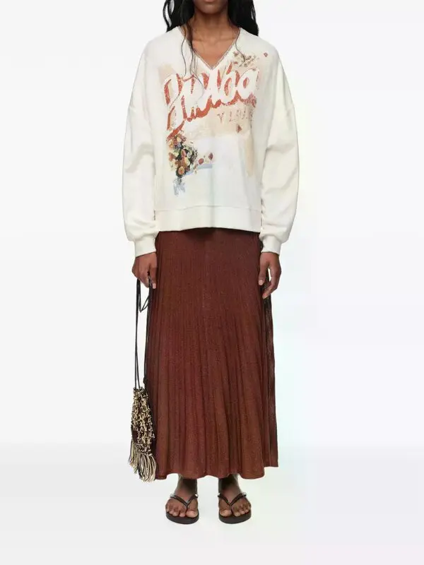 Bimba Y Lola Toweling V-neck Sweatshirt
