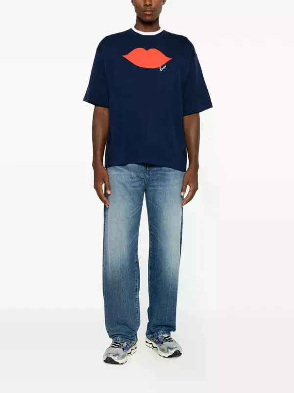 Kenzo Lips-intarsia Short-sleeve Sweater