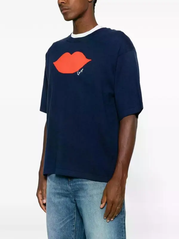 Kenzo Lips-intarsia Short-sleeve Sweater