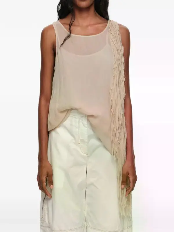 Bimba Y Lola Strappy Top With Frayed Edge Detailing