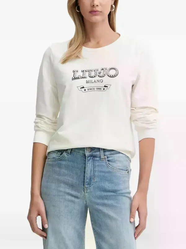 Liu Jo Embellished Graphic Sweatshirt - Neutrals