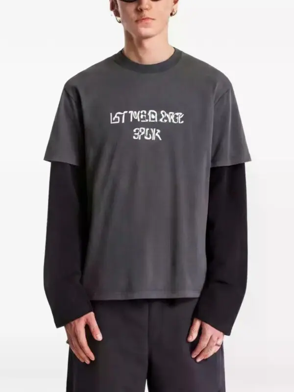 HELIOT EMIL Tacito Layered-sleeve T-shirt
