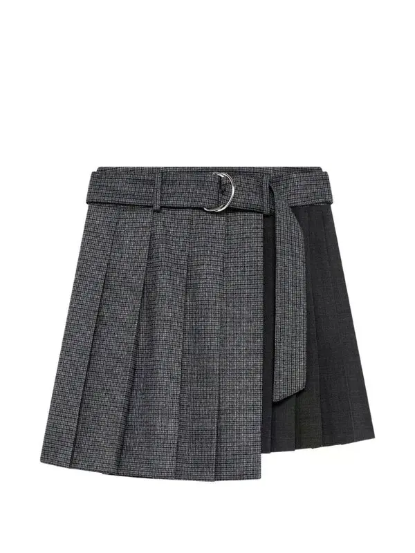 MSGM Belted Pleated Mini Skirt - Grey