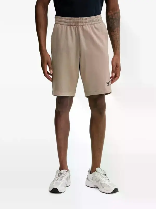 EA7 Logo-print Elasticated-waist Shorts