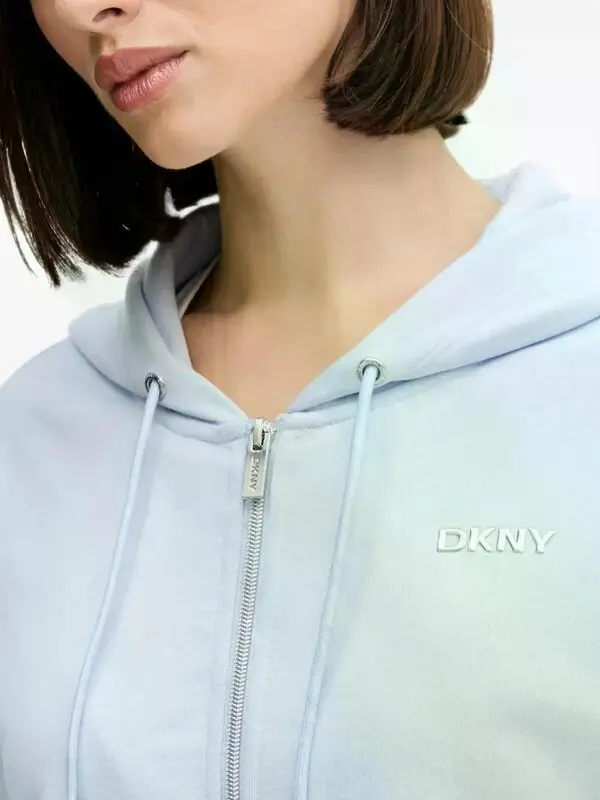 Dkny Logo-appliqué Zip-up Hoodie