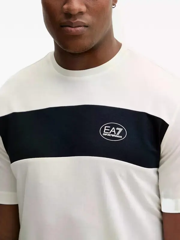 EA7 Logo-patch Panelled T-shirt