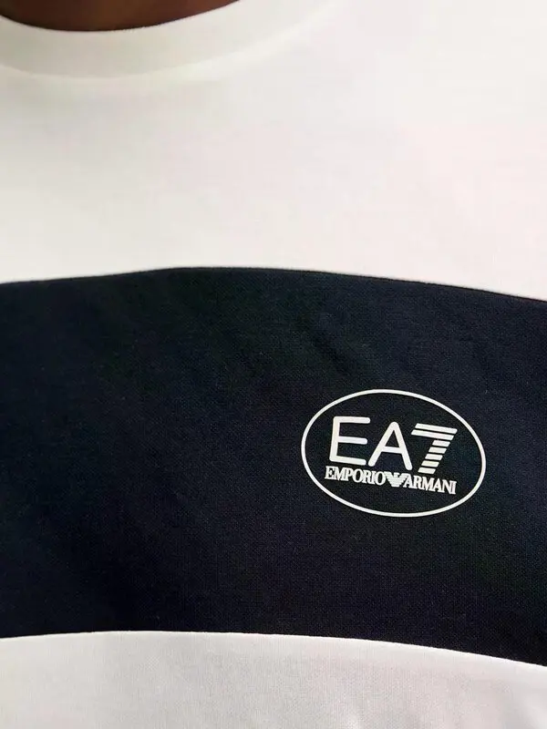 EA7 Logo-patch Panelled T-shirt