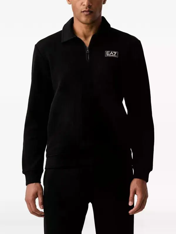 EA7 Logo-patch Quarter-zip Sweatshirt
