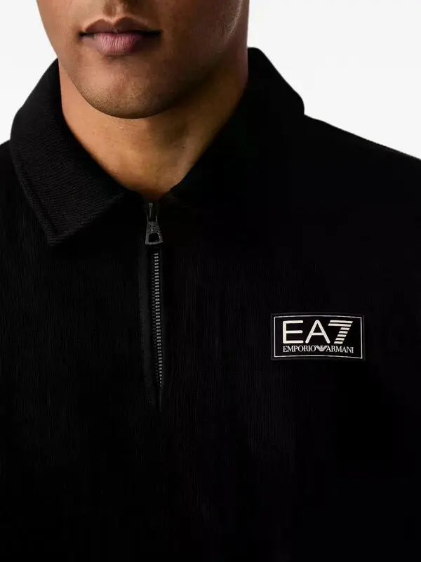 EA7 Logo-patch Quarter-zip Sweatshirt