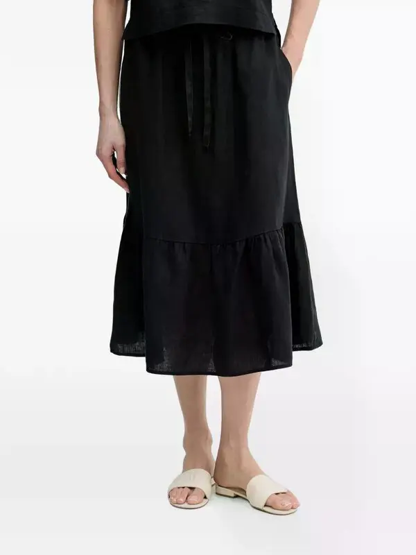 Dkny Ruffled Drawstring Skirt - Black