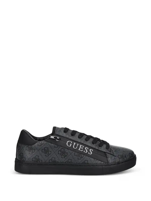 Guess Todi Iik Monogram-print Low-top Sneakers - Black