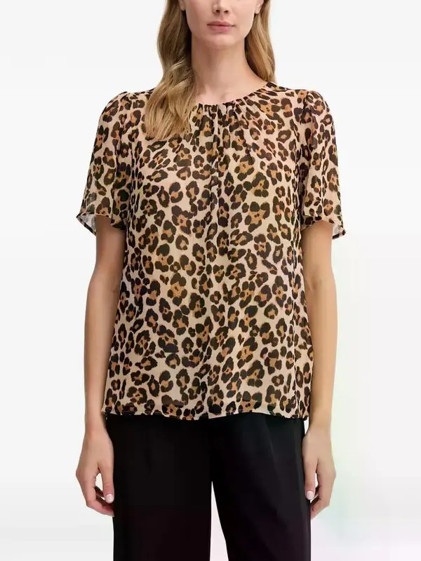 Dkny Leopard-print Blouse