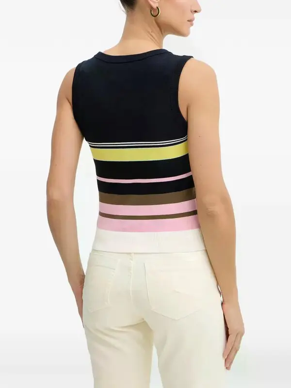 Iceberg Logo-embroidered Striped Tank Top - Black