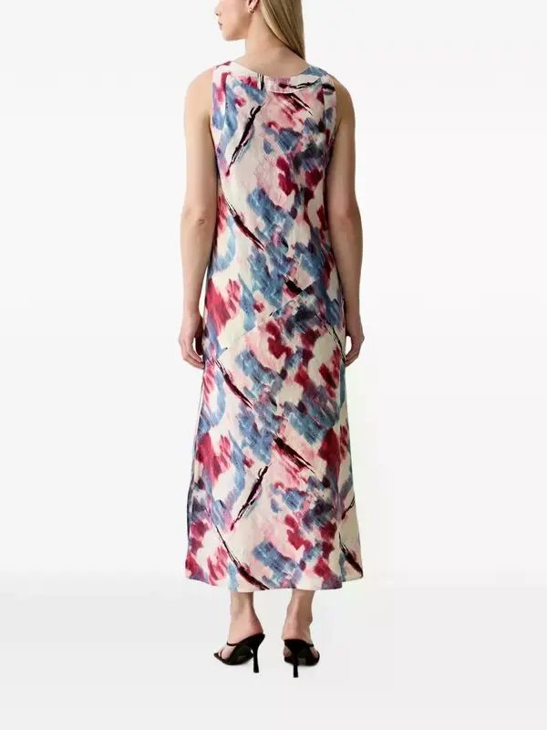 Dkny Abstract-print Sleeveless Maxi Dress