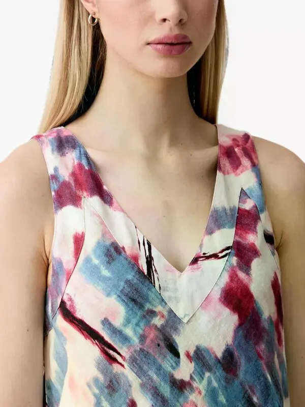Dkny Abstract-print Sleeveless Maxi Dress
