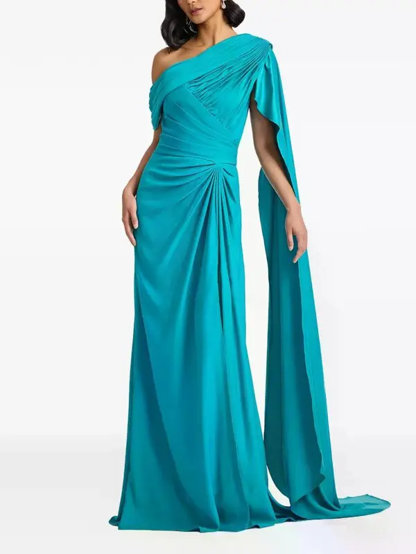 Tadashi Shoji One-shoulder Draped Maxi Dress