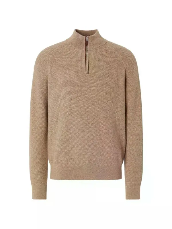 Zegna Oasi Cashmere Zip-mock Sweater - Neutrals