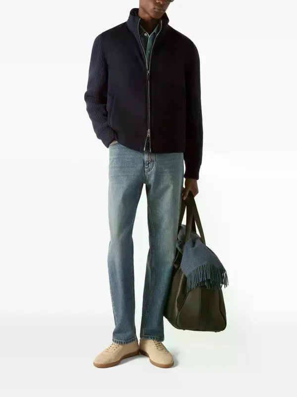 Zegna Oasi Cashmere Zip-through Cardigan - Blue