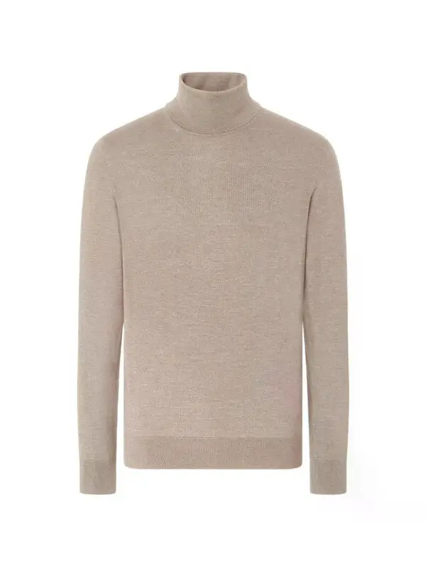 Zegna Cashseta Turtleneck In Light Taupe Mélange - Neutrals
