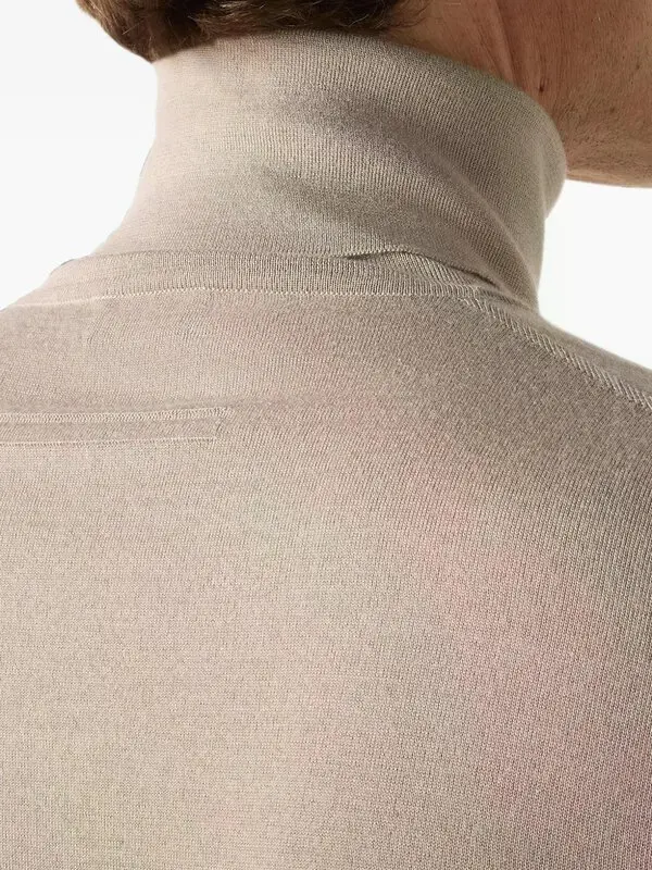 Zegna Cashseta Turtleneck In Light Taupe Mélange - Neutrals