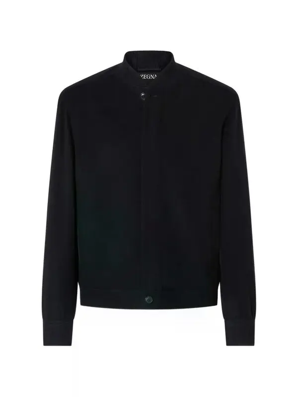 Zegna Navy Oasi Cashmere-elements Bomber Jacket