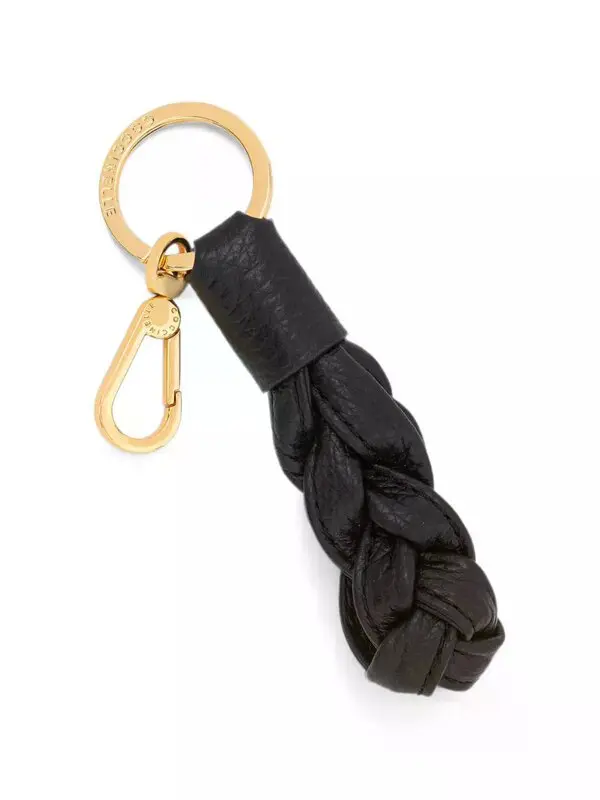 COCCINELLE Boheme Braided Keyring - Black