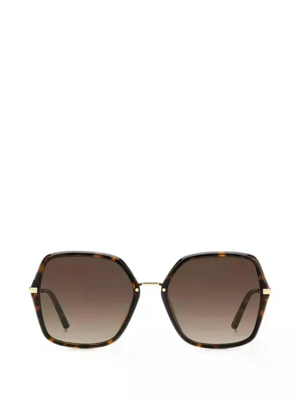 Carolina Herrera Tortoiseshell-effect Geometric-frame Sunglasses - Brown