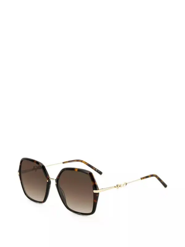 Carolina Herrera Tortoiseshell-effect Geometric-frame Sunglasses