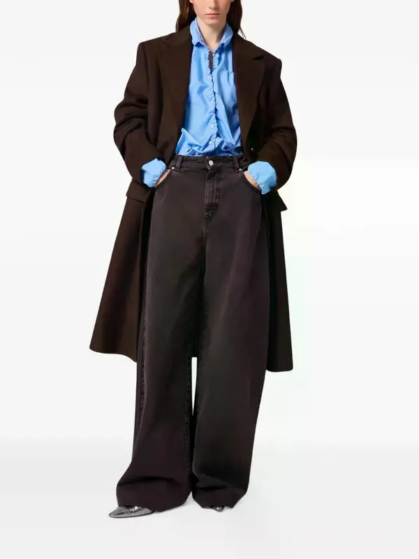 MSGM Pleated-sleeve Notched-lapels Coat