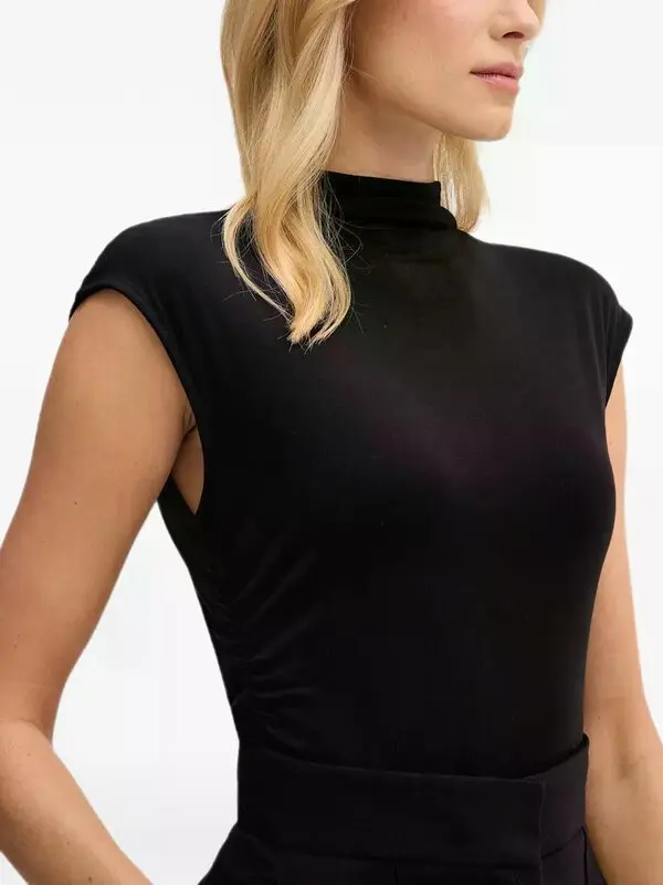 Dkny Mock-neck Ruched Top