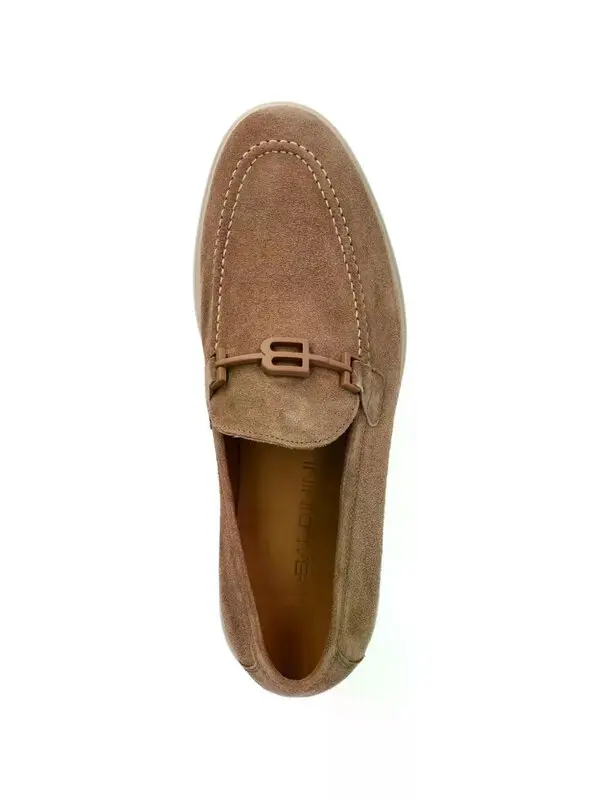 BALDININI Monogram-plaque Suede Loafers