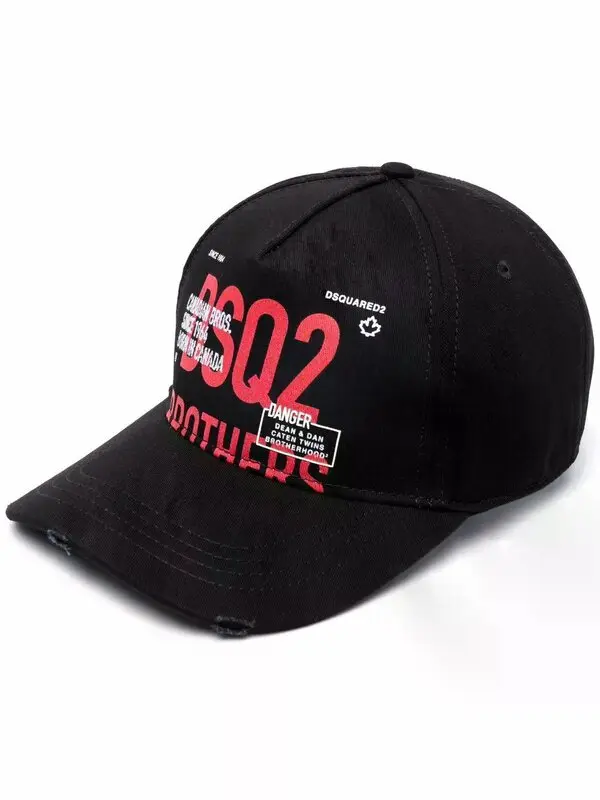 Dsquared2 Distressed-effect Logo-print Cap