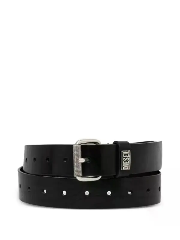 DIESEL® Logo-plaque Leather Belt