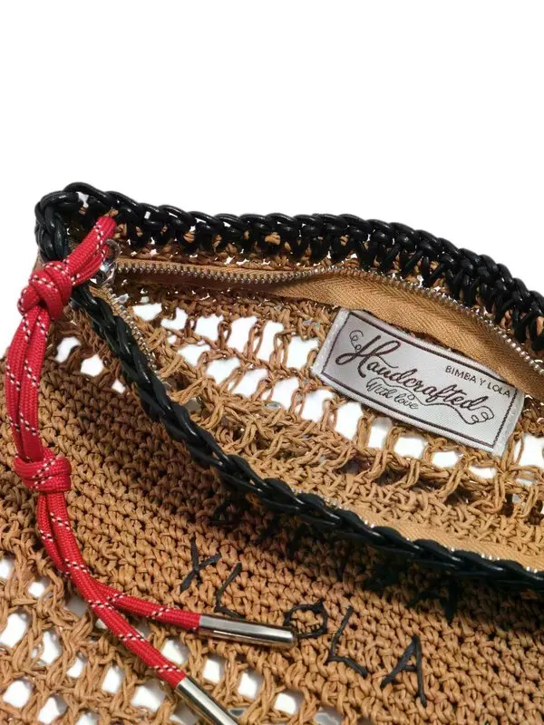 Bimba Y Lola Medium Dark Natural Raffia-effect Handbag